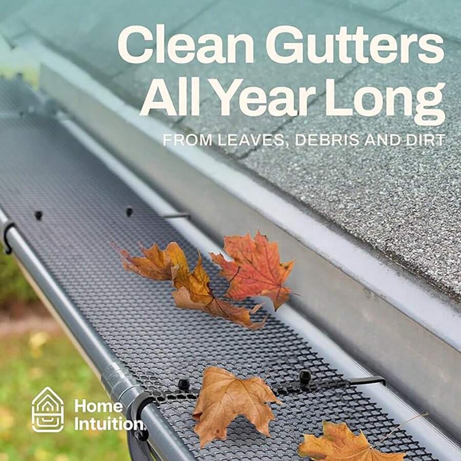 1PC Plastic Gutter Guard Mesh Roll Rain Gutter Leaf Guard-Stop Clogged ...