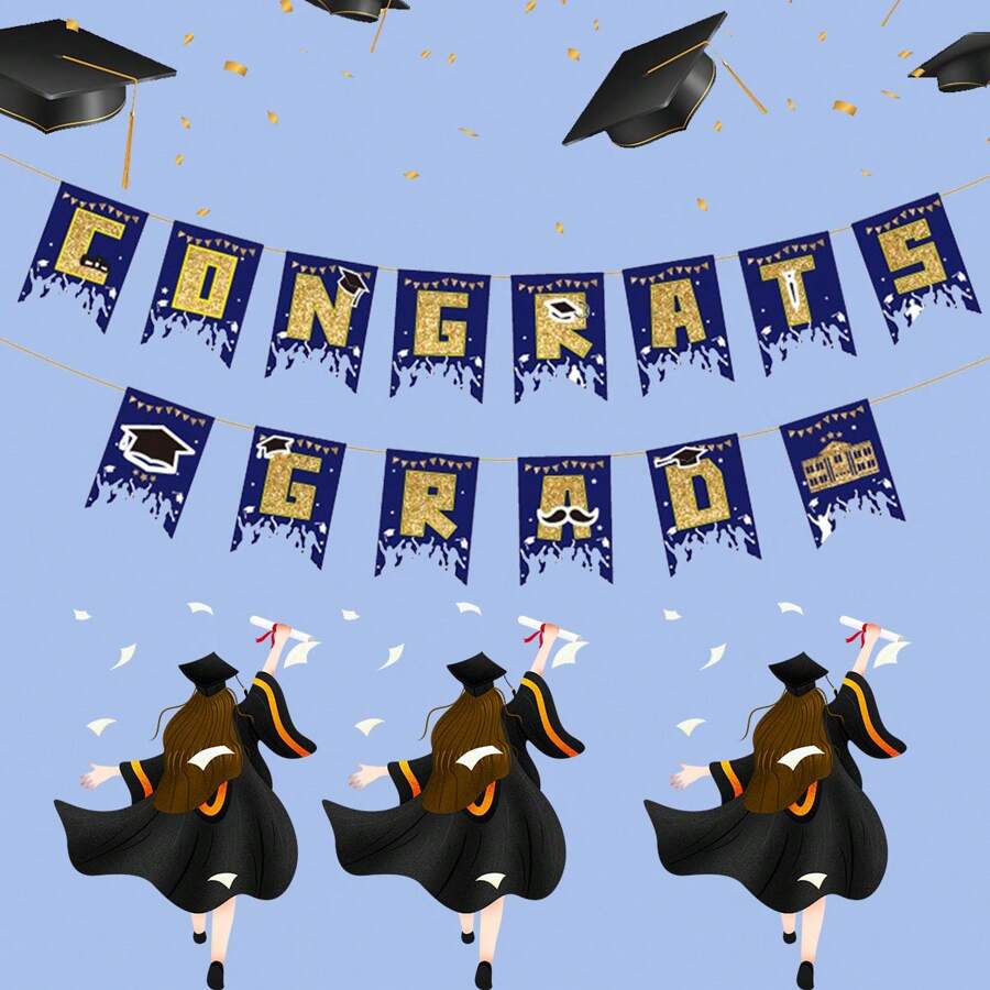 Graduation Season Pulling Flag Pulling Flower Hanging Decoration Banner ...