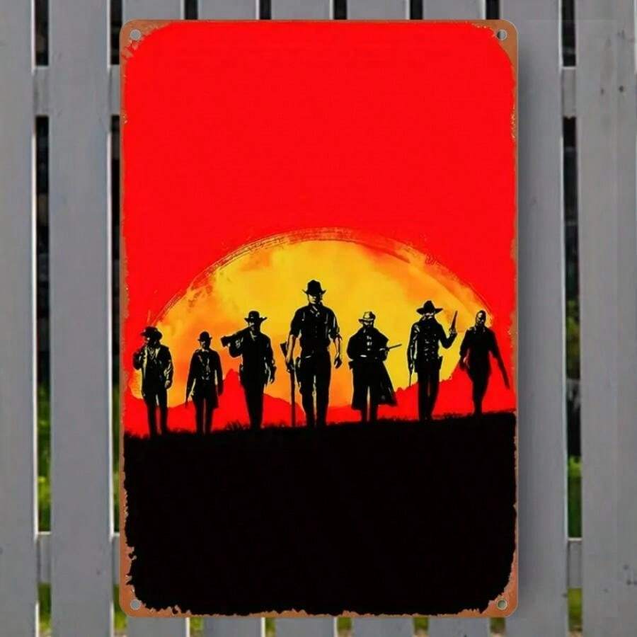 1pc, Metal Tin Signs, Red Dead Redemption 2fight Cartoon Poster ...