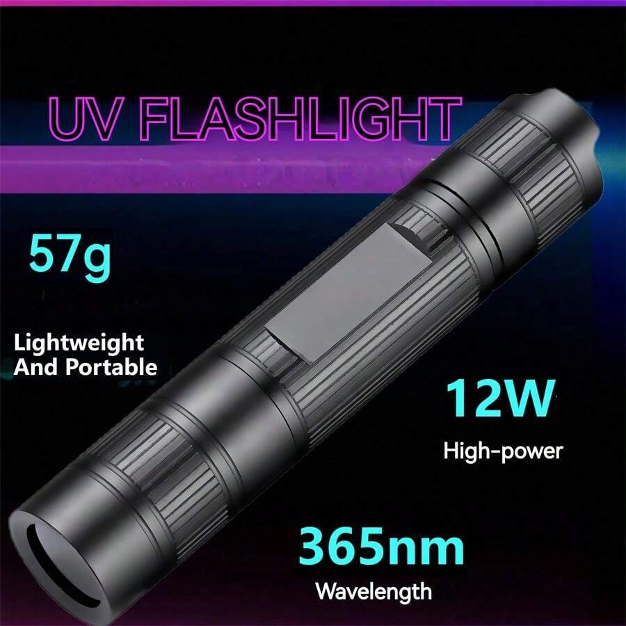 UV 365nm Handheld UV Light With Black Glass Filter, 18650 Battery ...