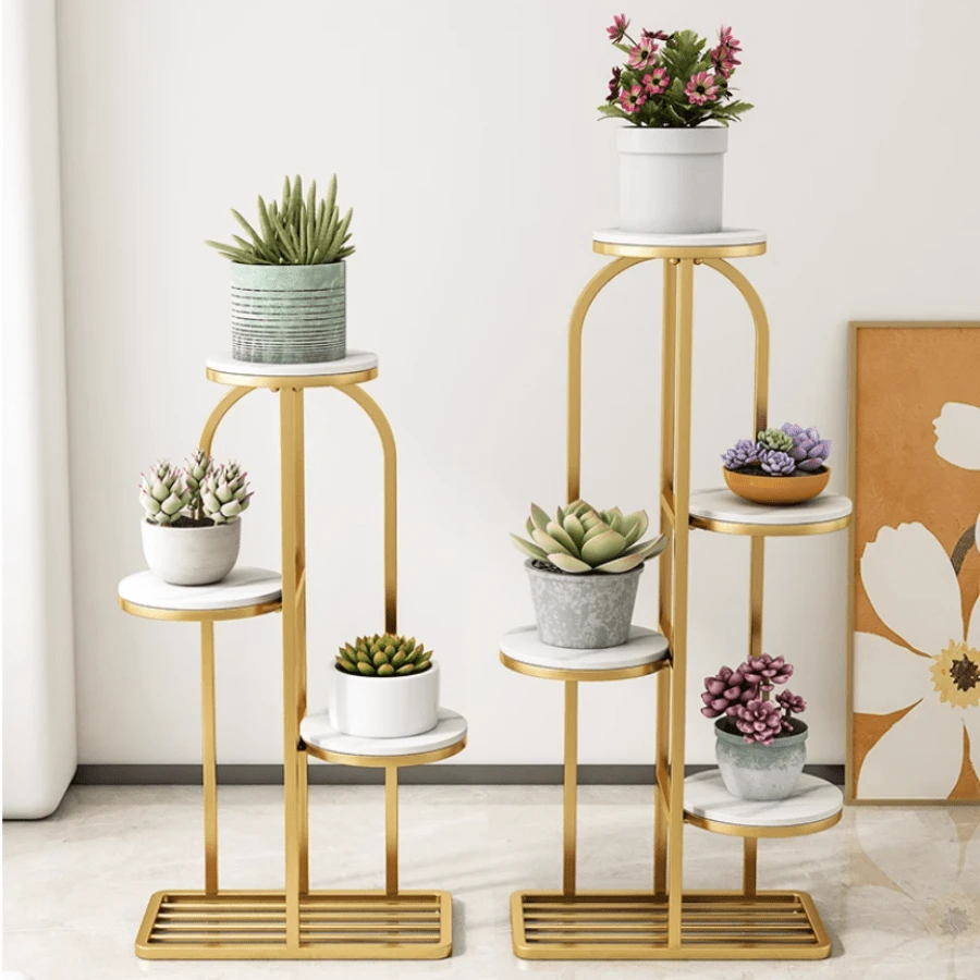 Living Room Flower Stand Floor-Standing Wrought-Iron Plant Shelf For ...