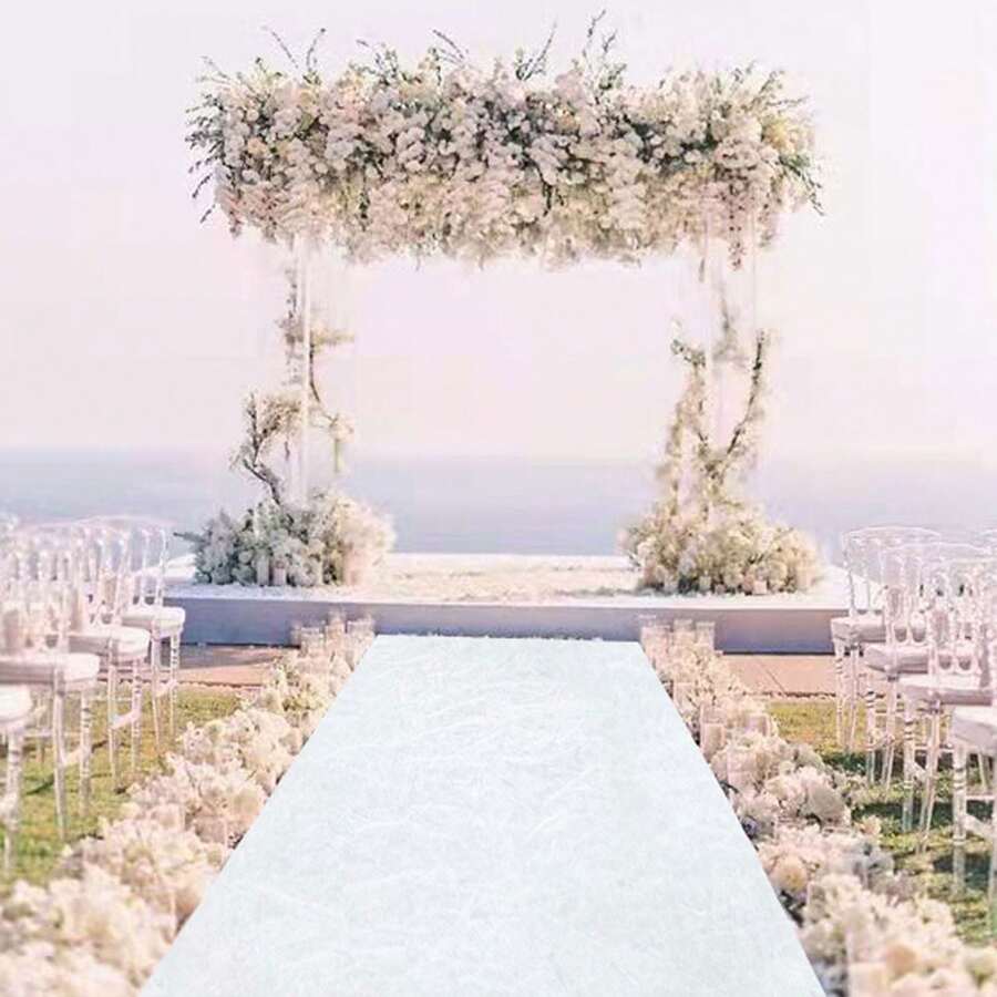 1pc,White Wedding Aisle Runner Luxury Velvet Fabric Carpet Runway ...