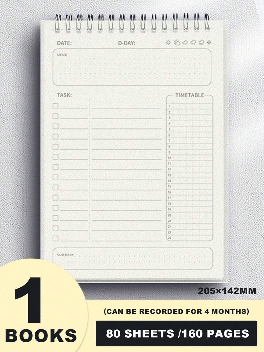 1 pièce Carnet de planification quotidienne, style A5 simple à ...