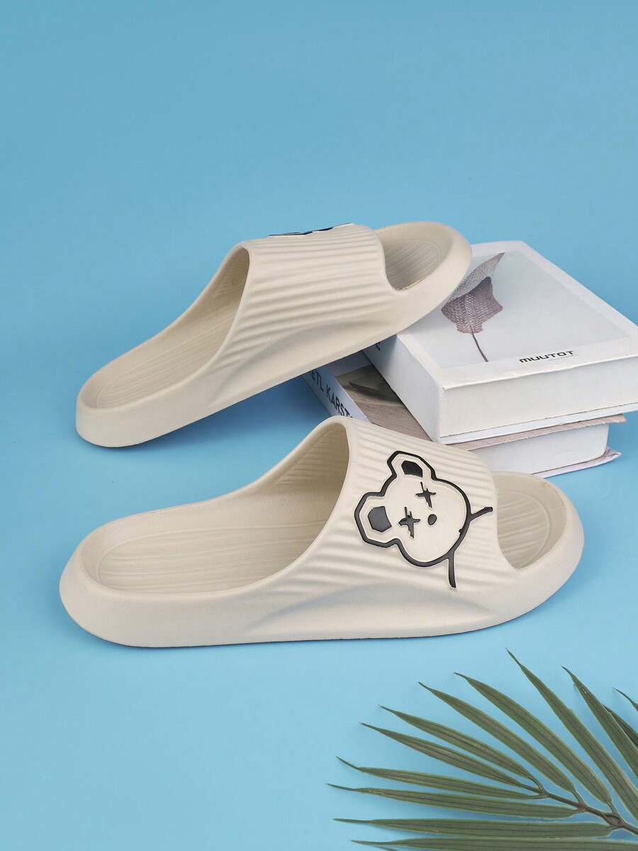 Couples' Cartoon Poop Print Shower Sandals Suitable For Beach Travel ...