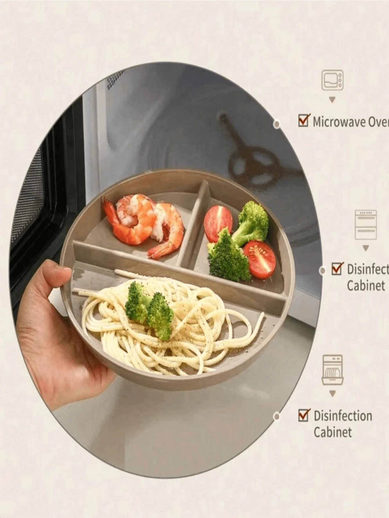 1pc Microwavable Plastic Divided Lunch Tray, Multifunctional Fruit ...