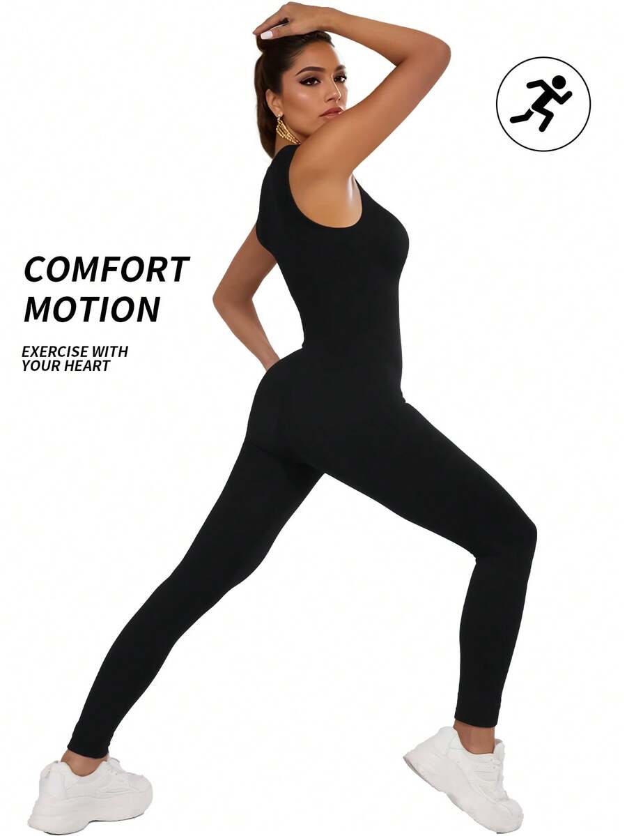 Women's Basic One-Piece Yoga Wear Exercise Jumpsuit | SHEIN EUR