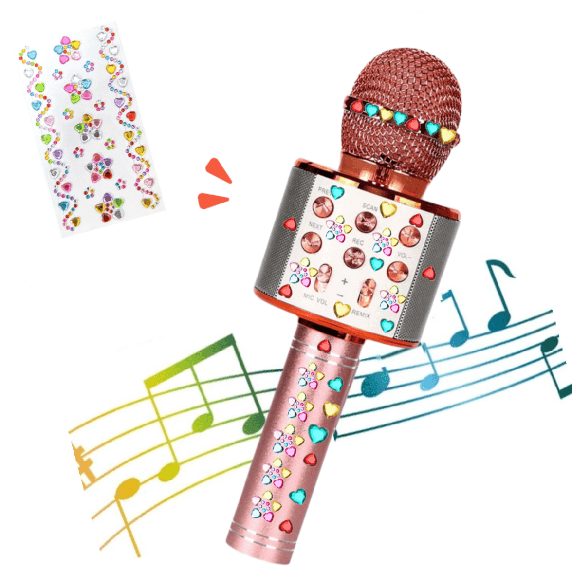Wireless Bluetooth Karaoke Microphone With Rhinestone DIY/Regular ...