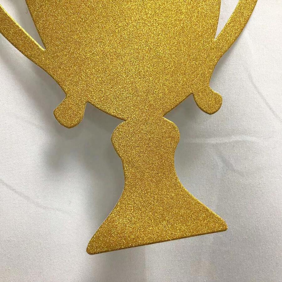 8pcs/Bag Golden Trophy Theme Paper Pennant Banner With Trophy Shaped ...