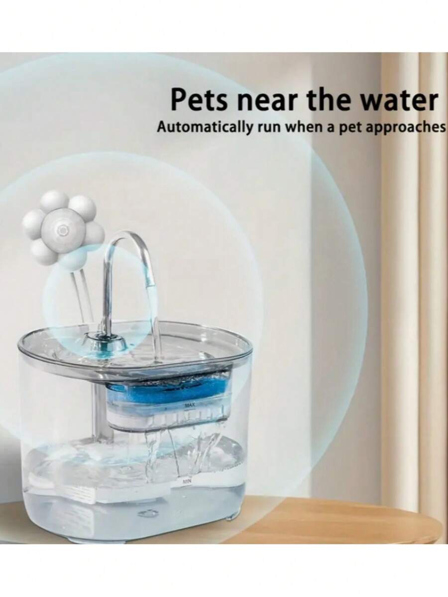 1pc Smart Sensor Pet Water Fountain, 2.2L Large Capacity Automatic Pet ...