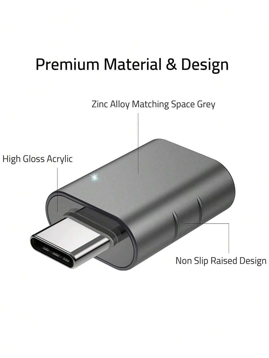 Adaptador FCV USB C para USB, Adaptador USB C Macho para USB 3.0 Fêmea Compatível com MacBook ...