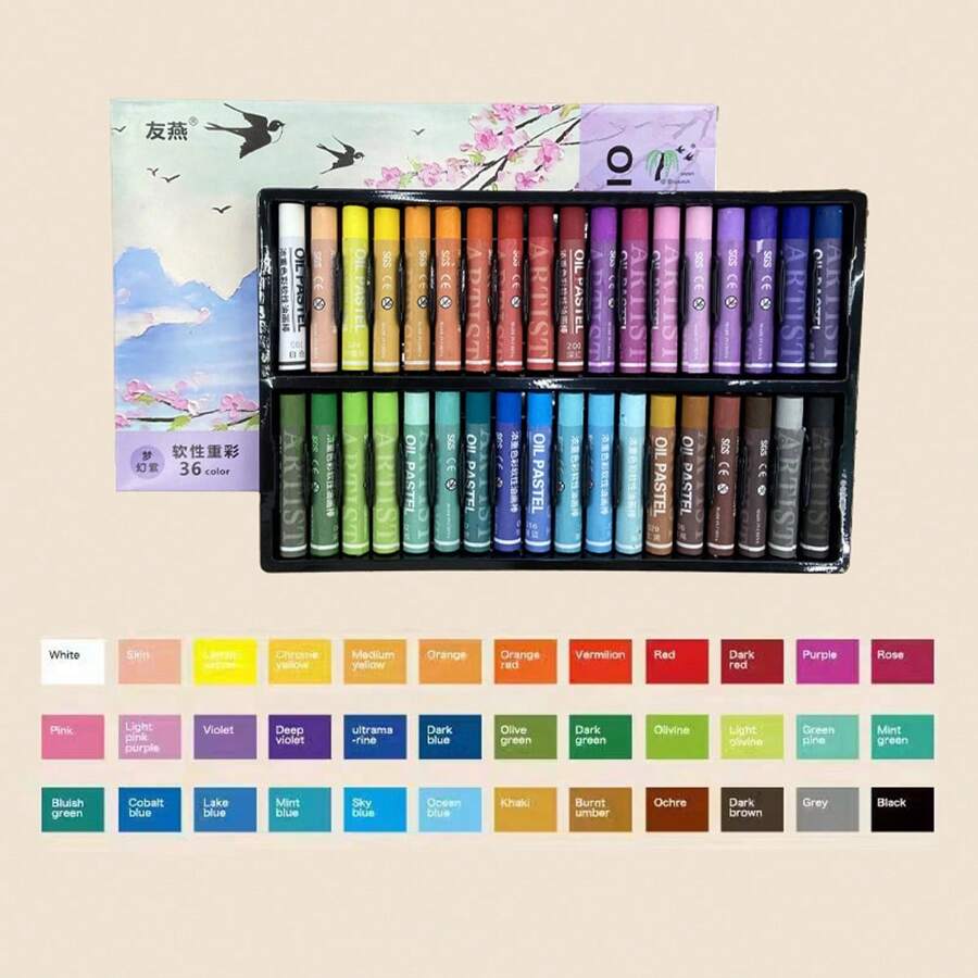 Super Soft Oil Pastel Set, Soft Blendable Bright Colors, Thick Wax ...