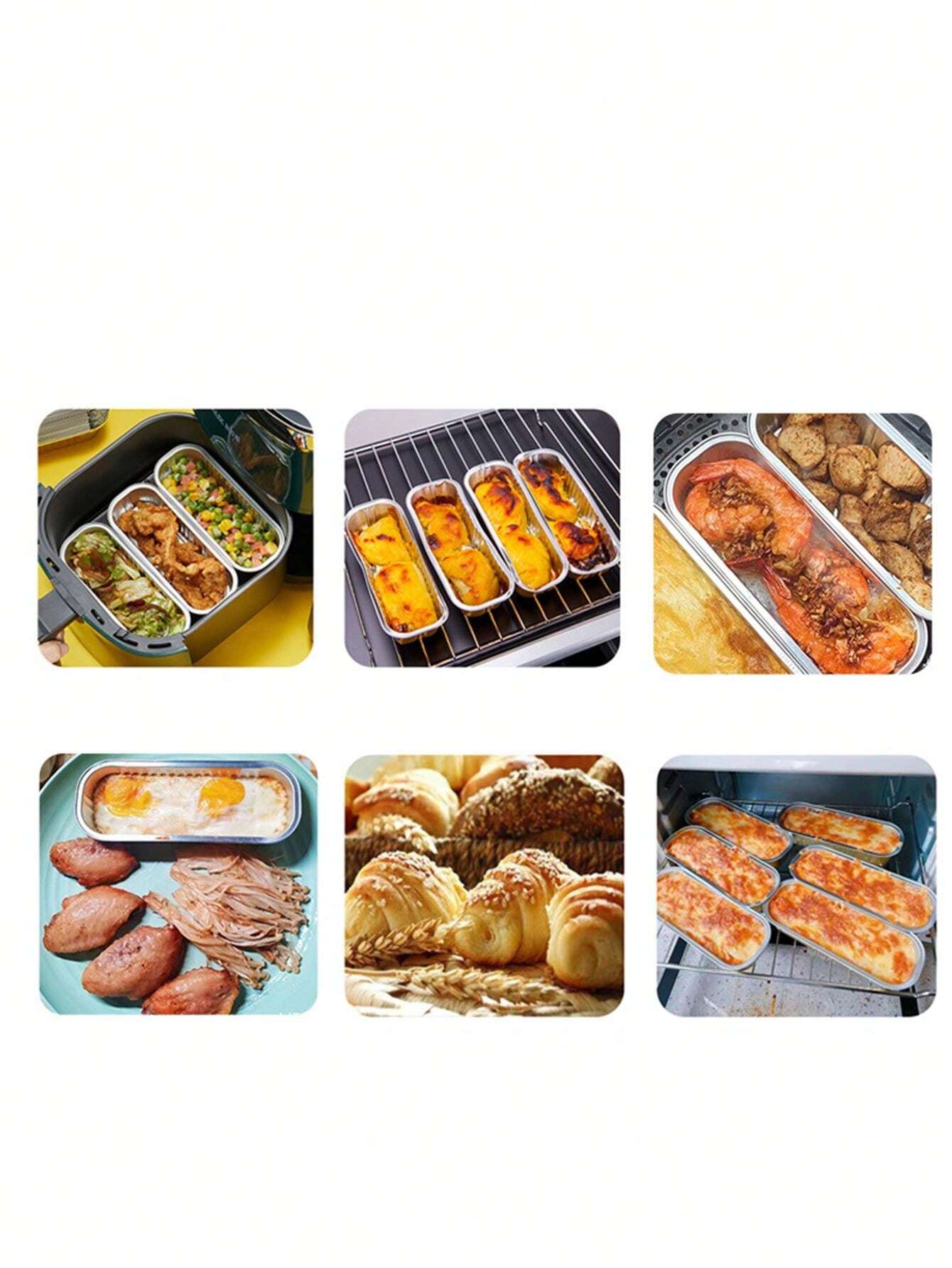 10pcs Oblong Tin Foil Boxes With Lid, Disposable Aluminum Foil ...