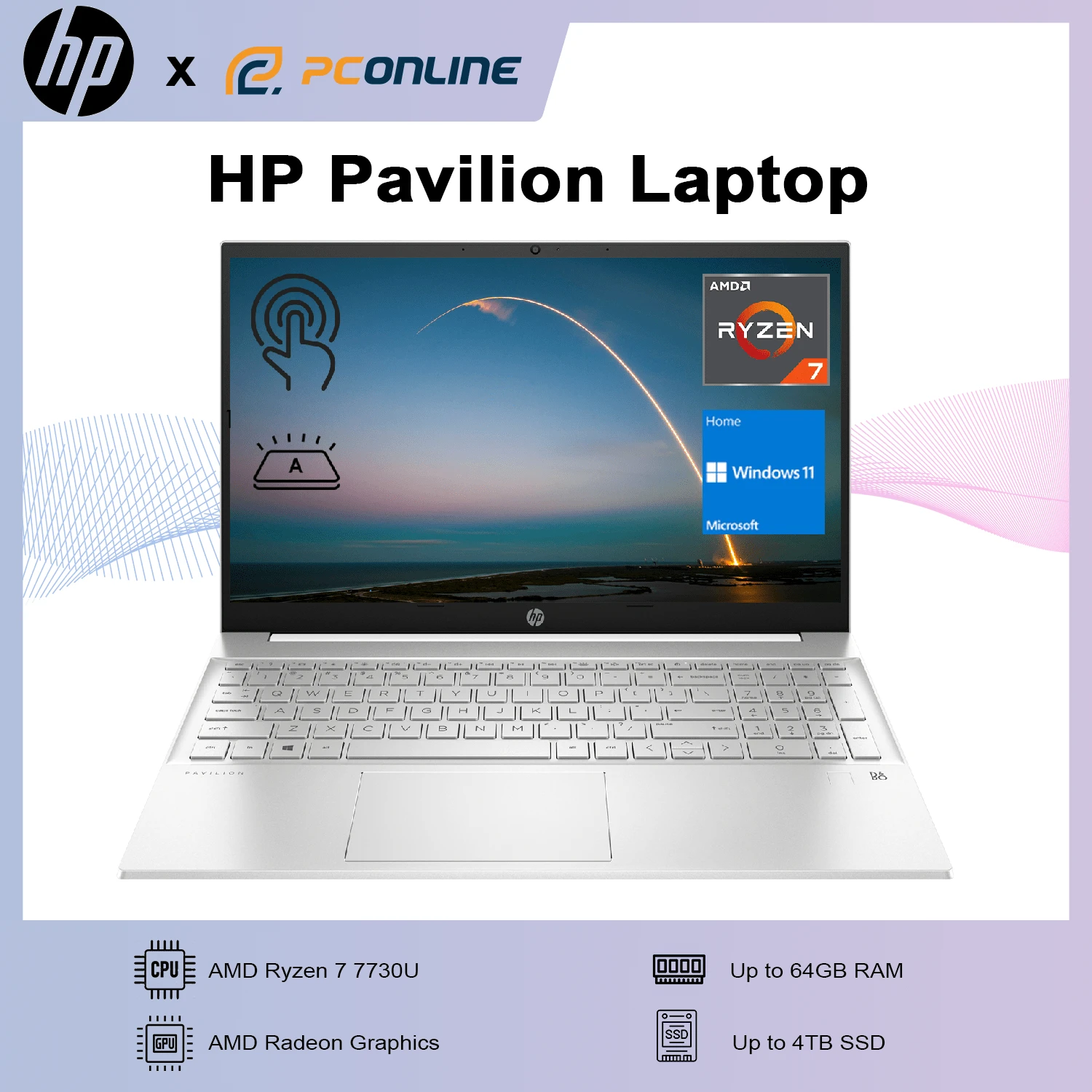 Hewlett-Packard HP Pavilion 15z Laptop, 15.6" FHD Touchscreen, AMD ...