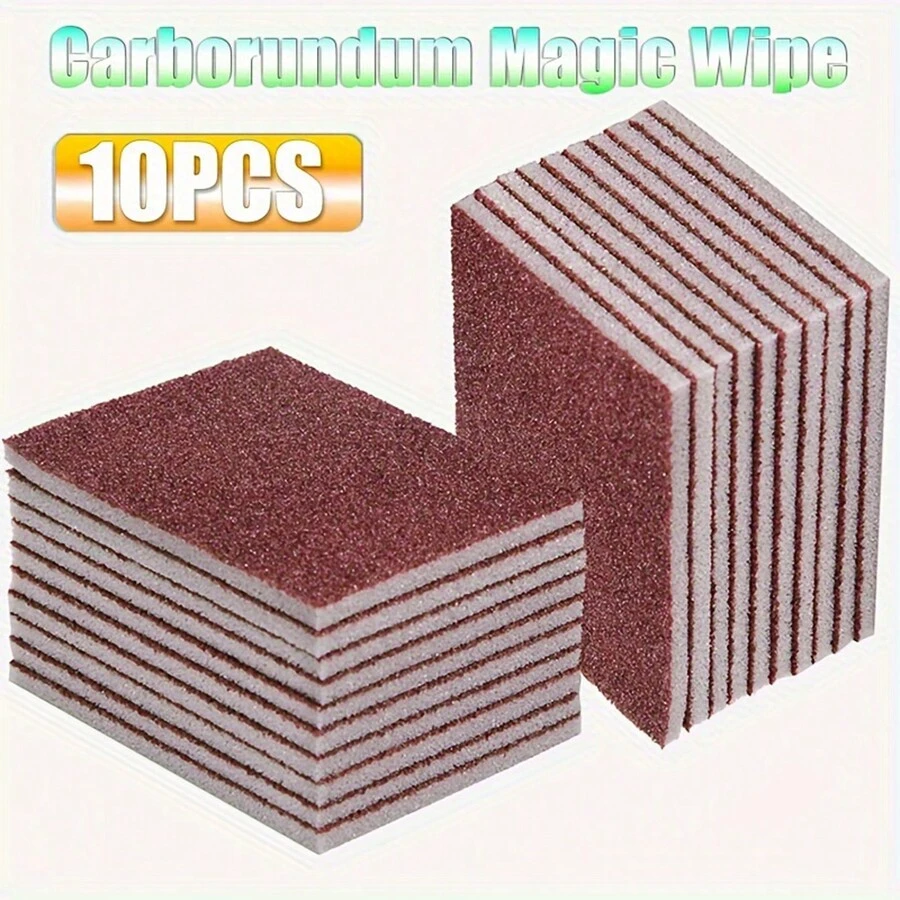 10pcs Multi-Use Emery Scouring Sponges - Pot And Dish Cleaning - Rust ...
