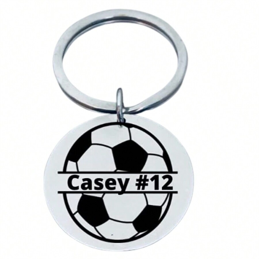 Personalized Engraved Soccer Keychain, Custom Unisex Stainless Steel ...