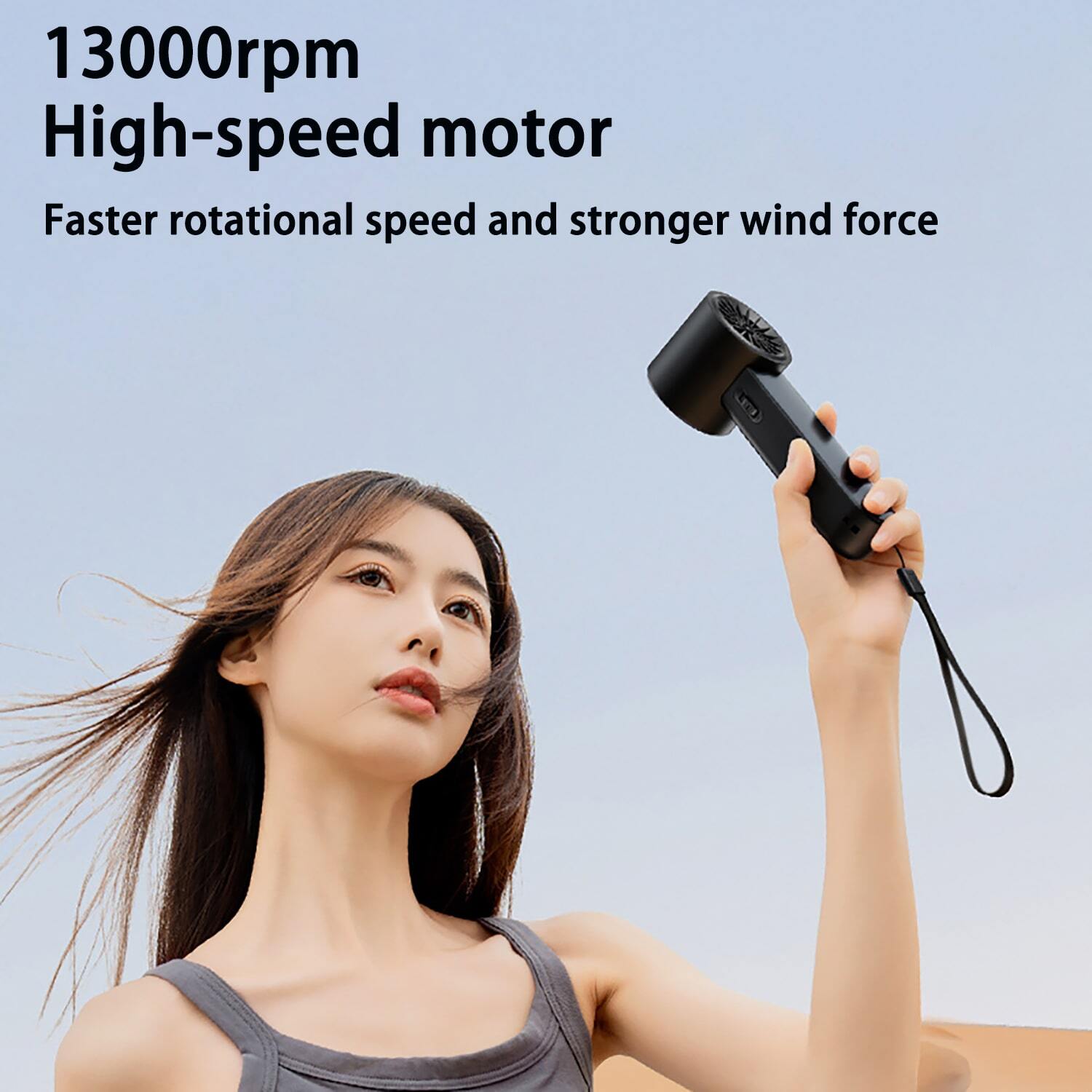 Portable Handheld Turbo Fan With Cooling Ice Pack, 100-Level Adjustable ...