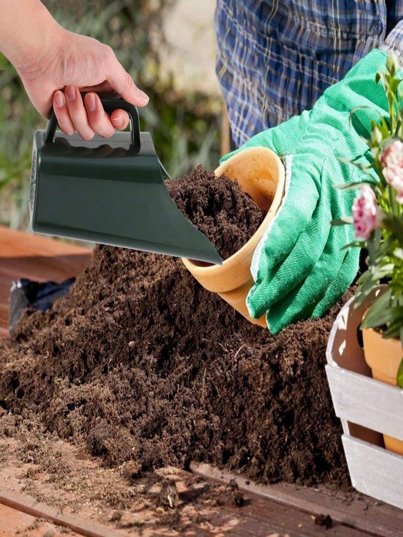 Soil Scoop, Plastic Garden Cultivation Scoop, Hand Scoop Soil Sifter ...