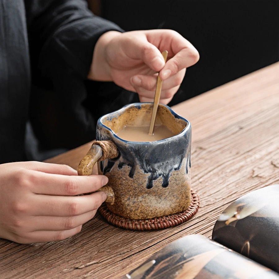 Handmade Irregular Ceramic Mug, Vintage Style Coffee Cup, Perfect For ...