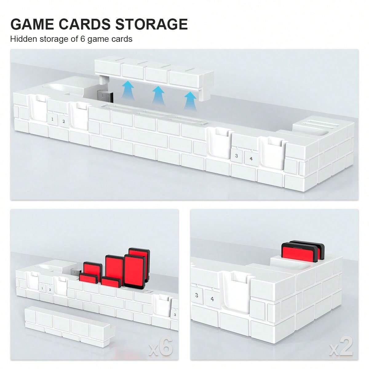 TOPWOLF 4 Slot Charging Station With 8 Game Cards Storage For Switch ...