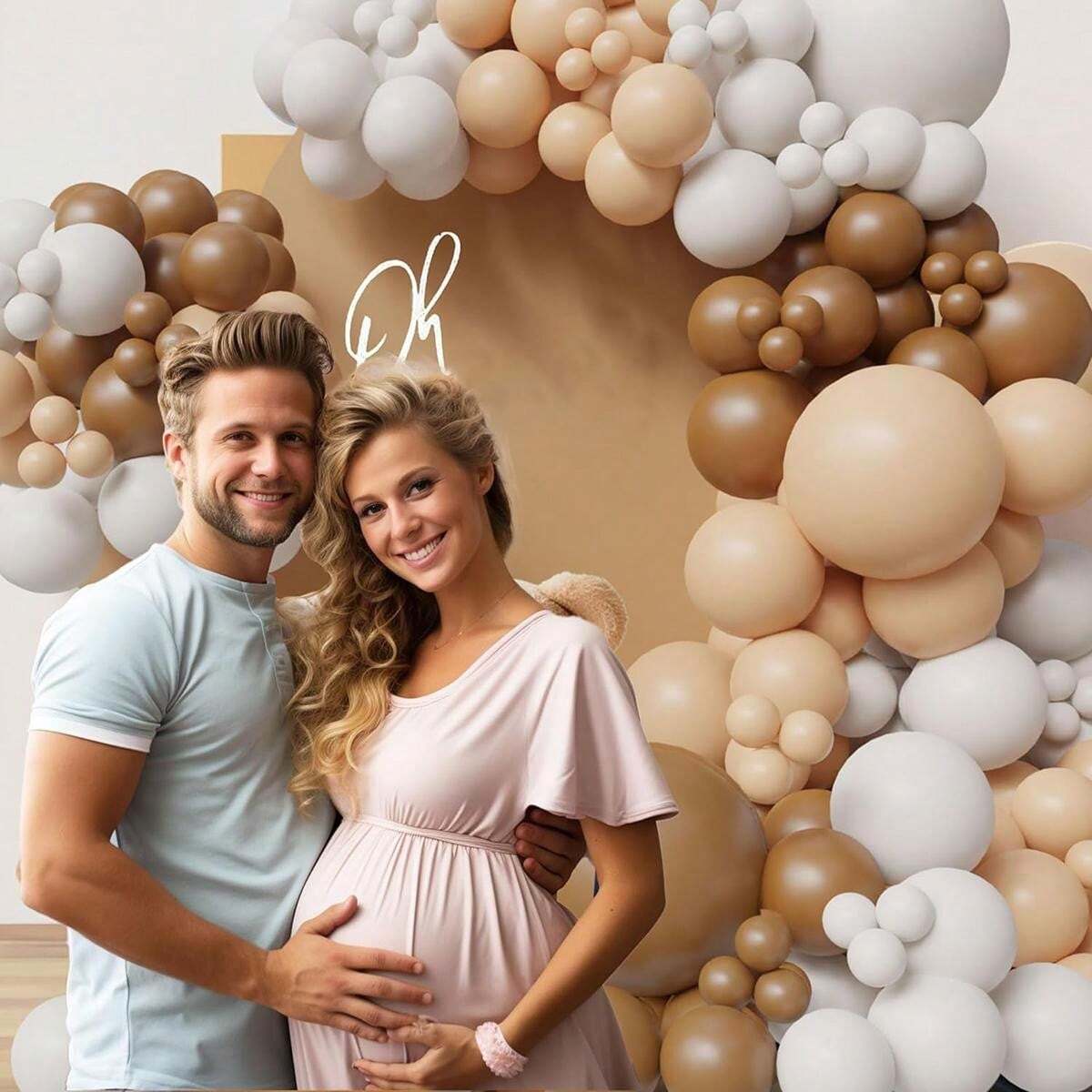 146 piezas de globos de látex en colores marrón, blanco, tono de piel y ...