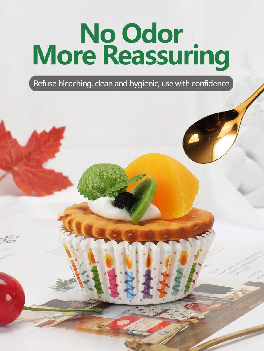 100pcs/Set Party Themed Dessert Paper Cups, Oil-Proof Paper Trays, Use ...