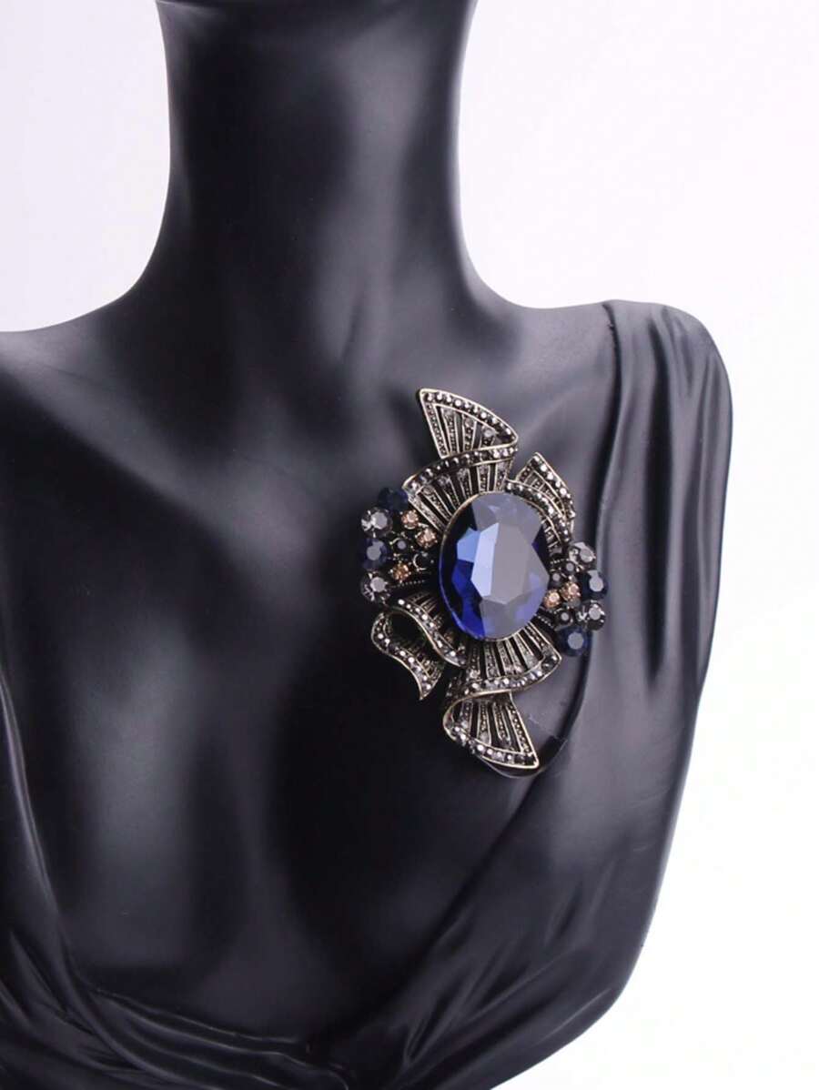 1pc Full Crystal Curved Badges Brooches Elegant Lady Luxury Party ...