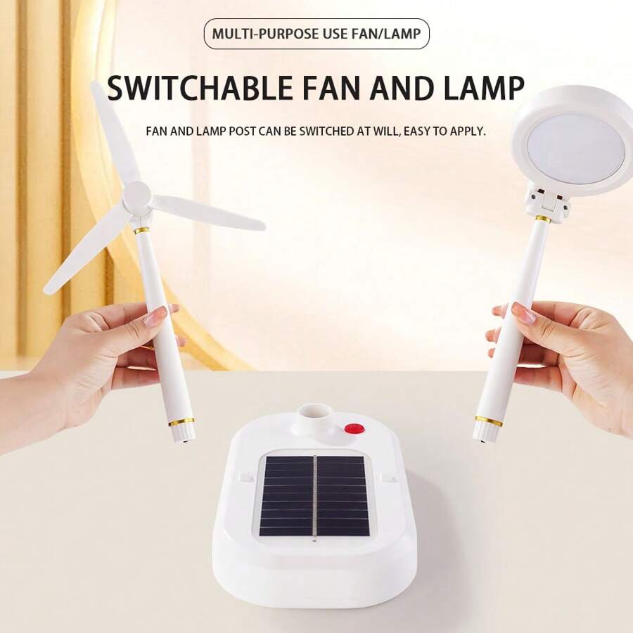 Luz de camping LED recargable con energía solar con ventilador y ...