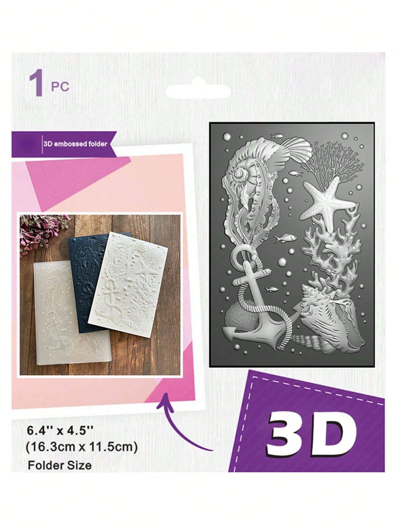 1 pieza carpeta de relieve con diseño de flor en 3D, tamaño: 16,3cm x ...