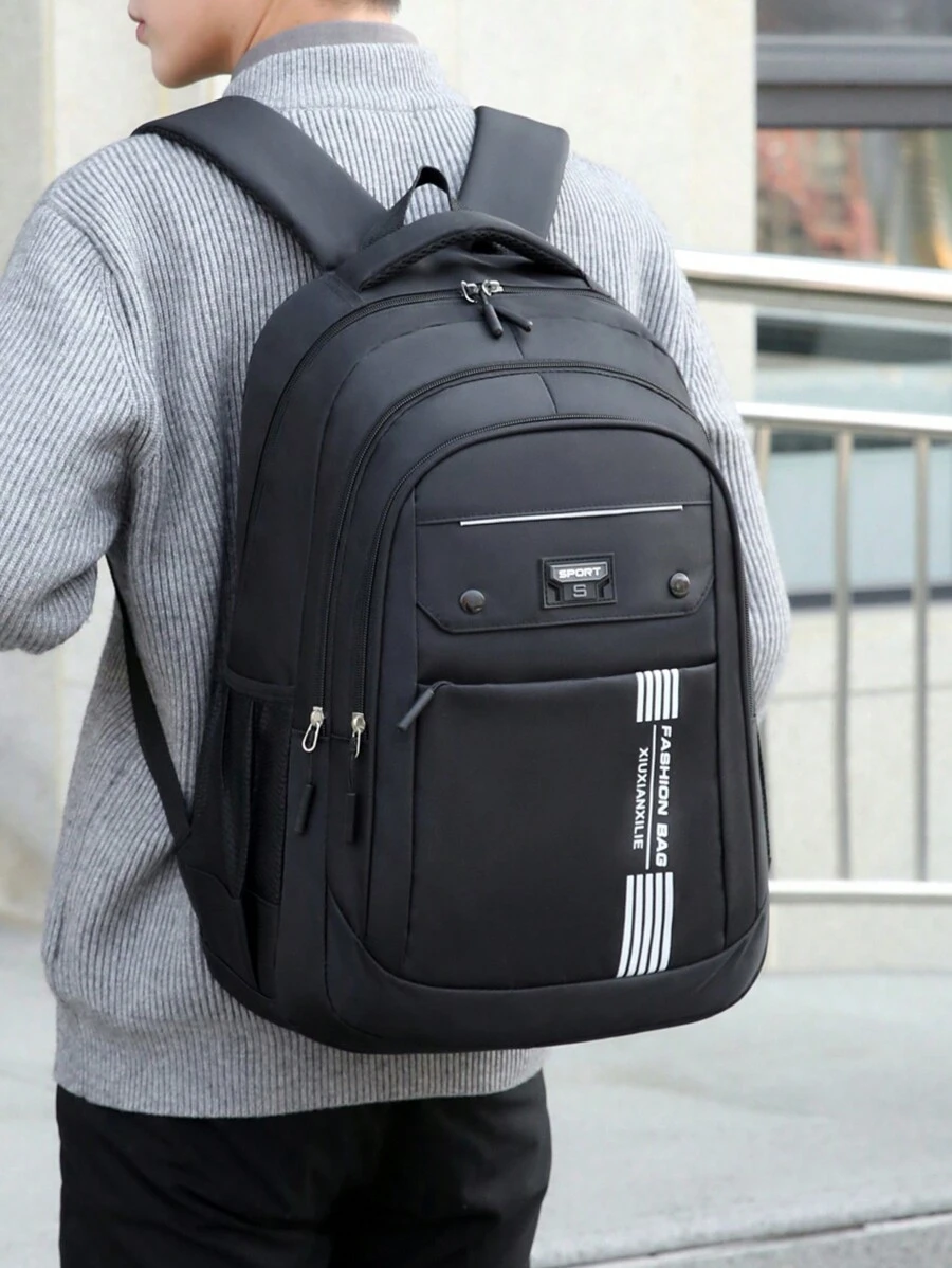 Large Capacity Nylon Men Business Travel Backpack With Multiple Pockets ...