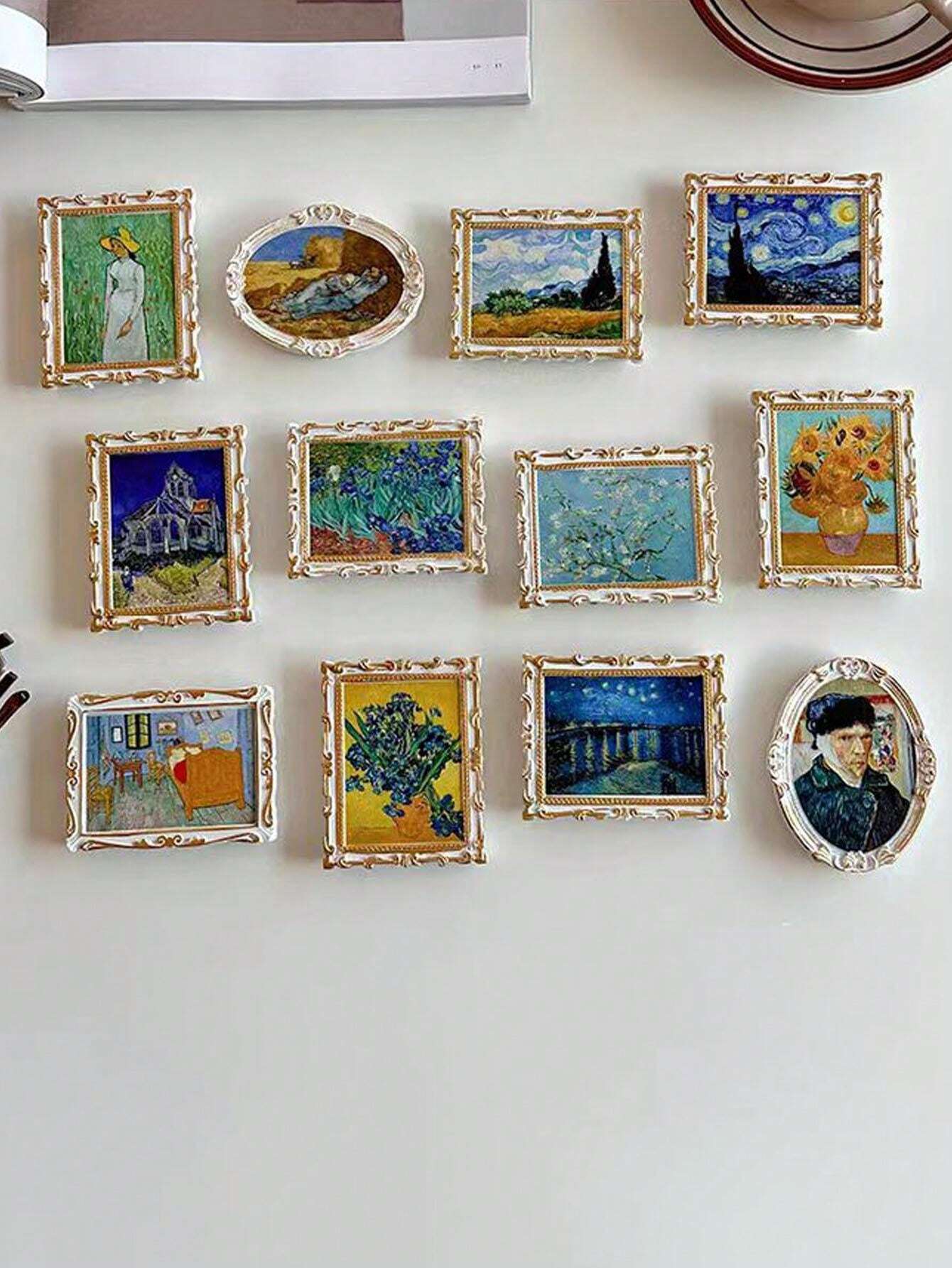 1pc/3pcs/5pcs World Famous Painting Vintage European Style Mini Photo ...