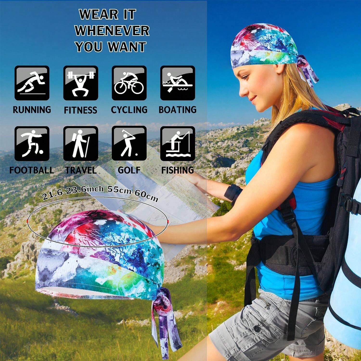 1 Pieces Do Rags Skull Cap Helmet Liner Hat Cooling Motorcycle Head ...