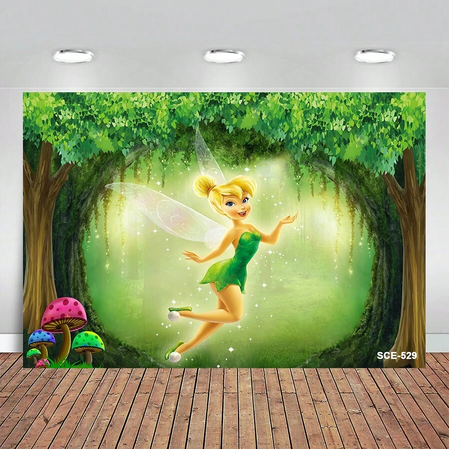 Wonderland Sunflower Backdrop Birthday Background Fairy Tale Tinkerbell ...