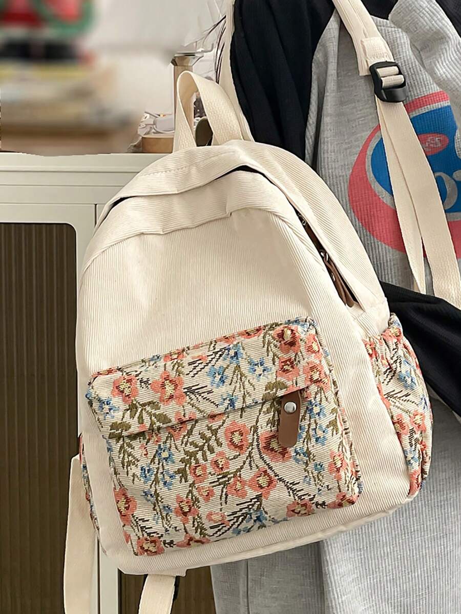 Sac à dos mini simple à motif floral vintage, sac mignon pour femmes et ...