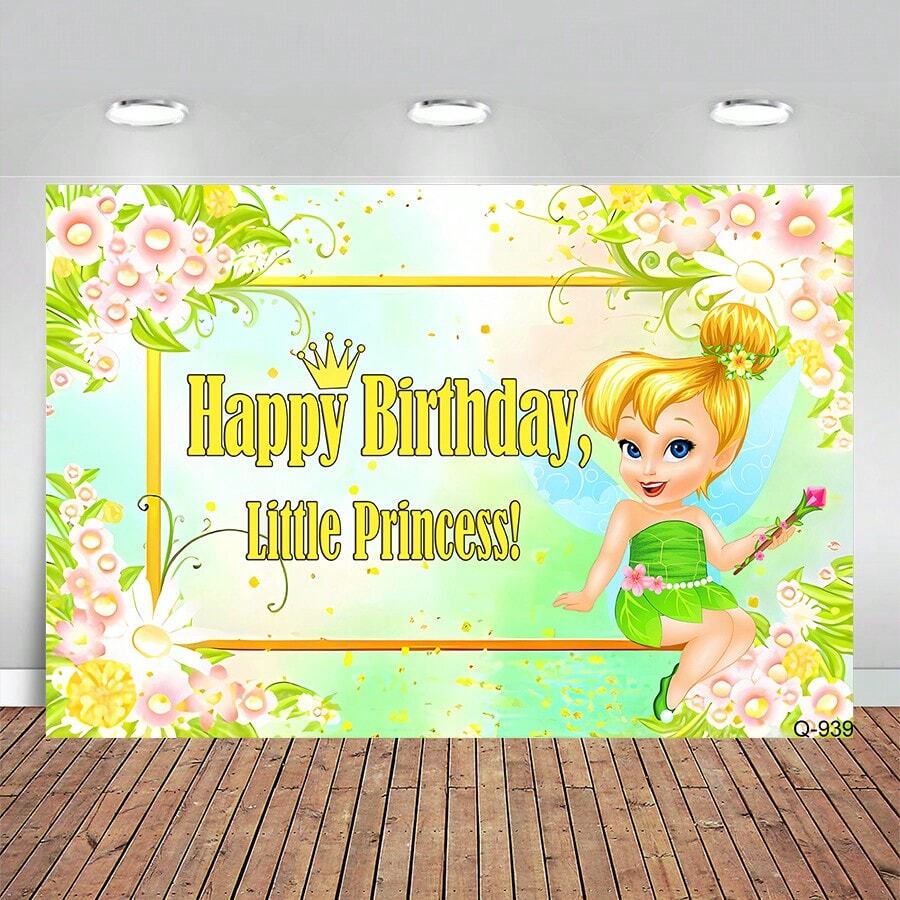 Wonderland Sunflower Backdrop Birthday Background Fairy Tale Tinkerbell ...