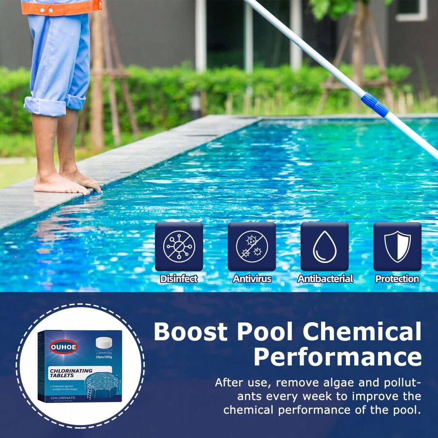 Swimming Pool Chlorine Tablets Multipurpose Cleansing Effervescent ...