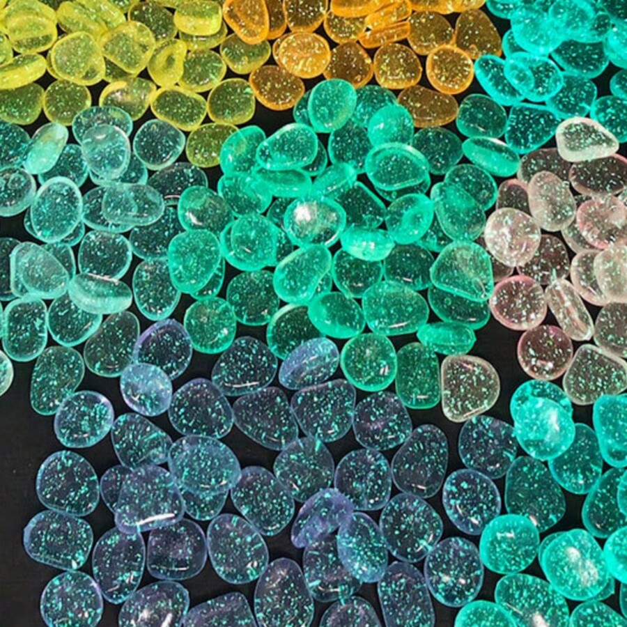 Luminous Artificial Pebbles For Fish Tank, Glow In The Dark Gravel ...