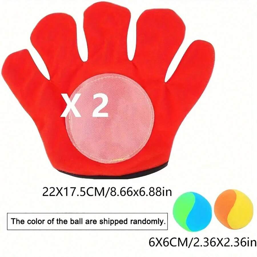 1set Children's Sticky Ball Throwing Toy Set With 2 Gloves And 2 Balls ...