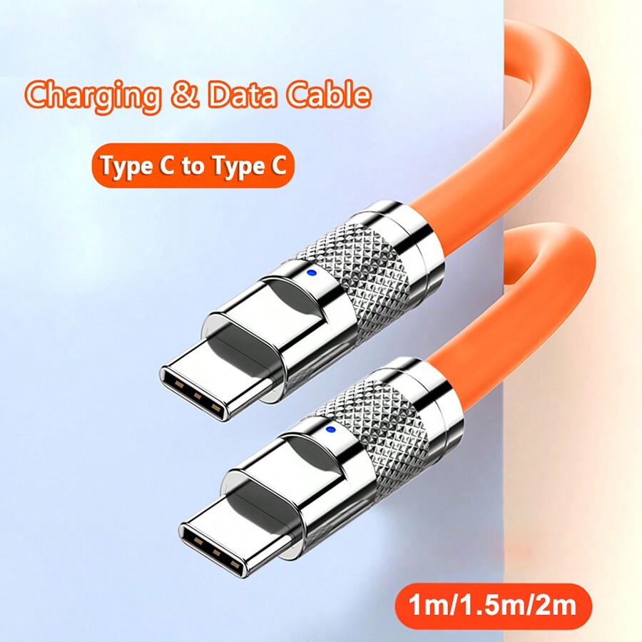 100W 6A Type C To Typc C Fast Charging Data Cable Liquid Silicone ...