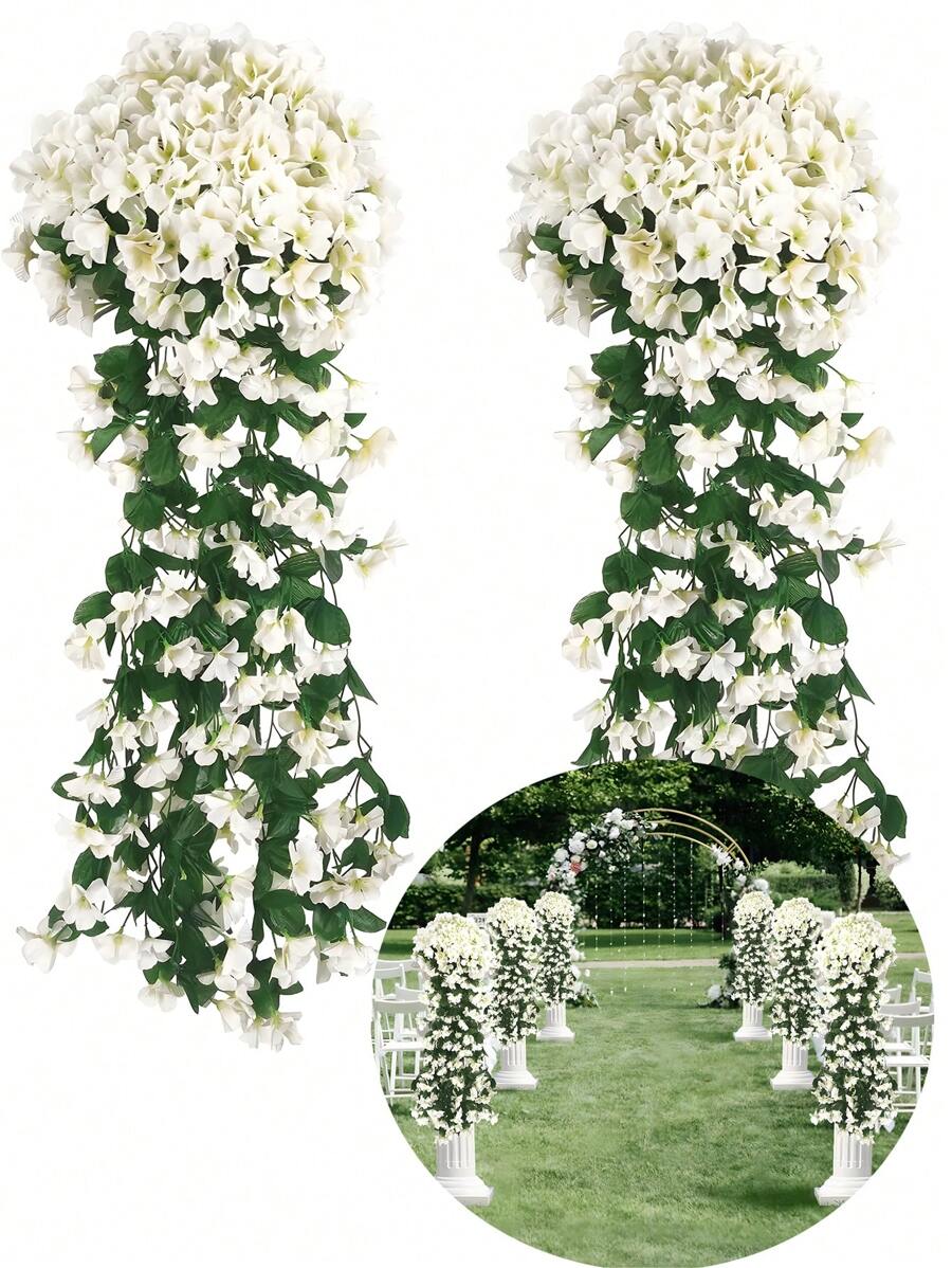 85cm/33.5inch Violet Hanging Flowers Artificial Decor Petal Silk Violet ...