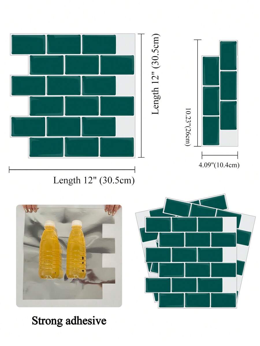 Morandi Color Big Brick Pattern 3D Textured Wall Panels DIY Tiles ...