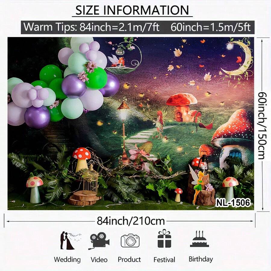 Wonderland Sunflower Backdrop Birthday Background Fairy Tale Tinkerbell ...