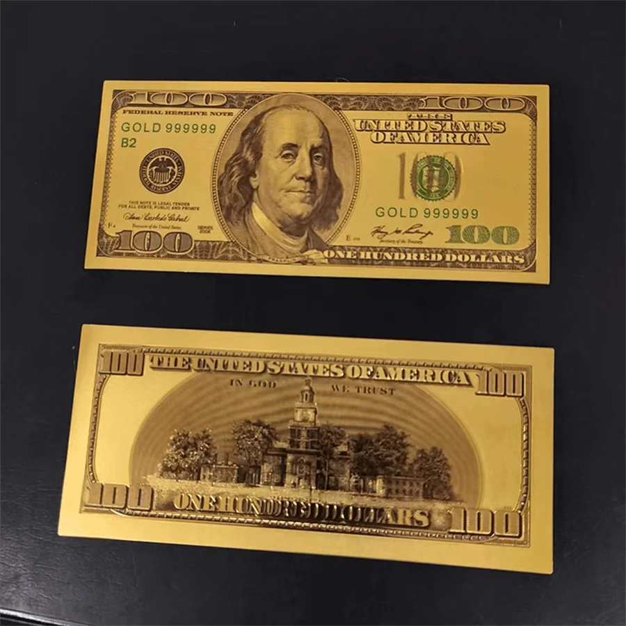 1 pieza Moneda conmemorativa de papel holográfico dorado hecha de ...