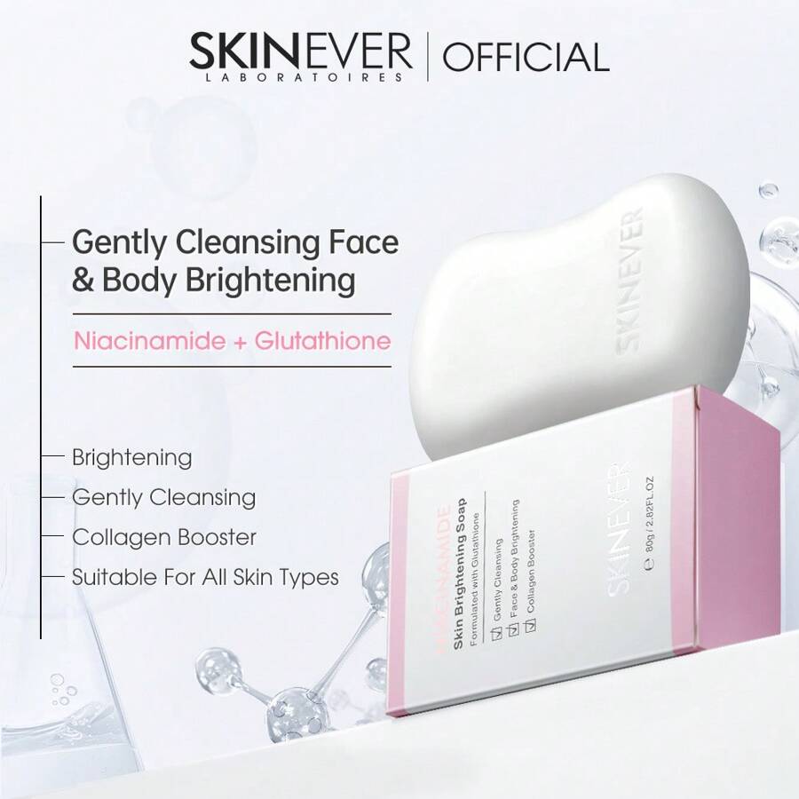 SKINEVER Niacinamide Brightening Soap Single Pack 80g, Formulated With ...