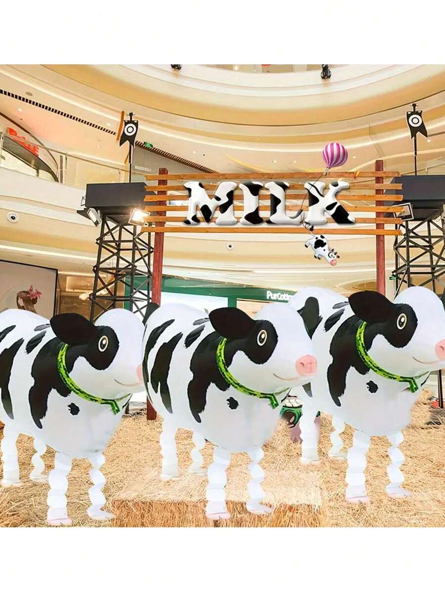 1pc Eid Al-Adha Walking Bull Aluminum Foil Balloon, White Walking Bull ...