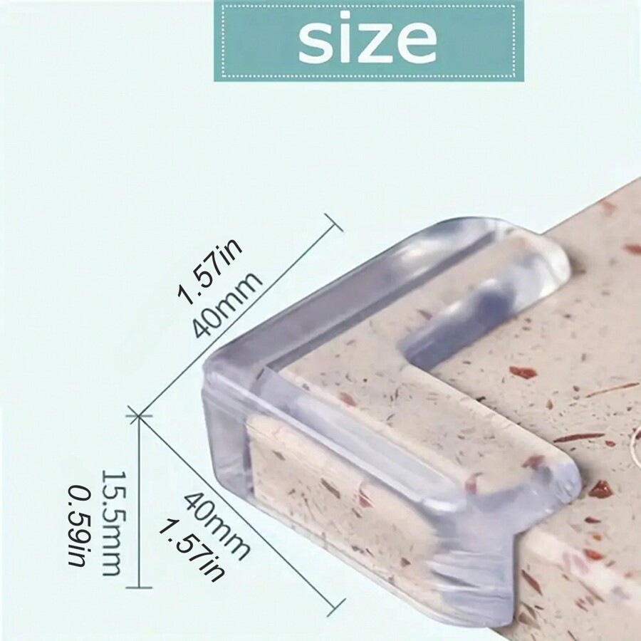 4pcs Clear PVC Furniture Corner Protectors, Anti-Collision Soft Wrap ...