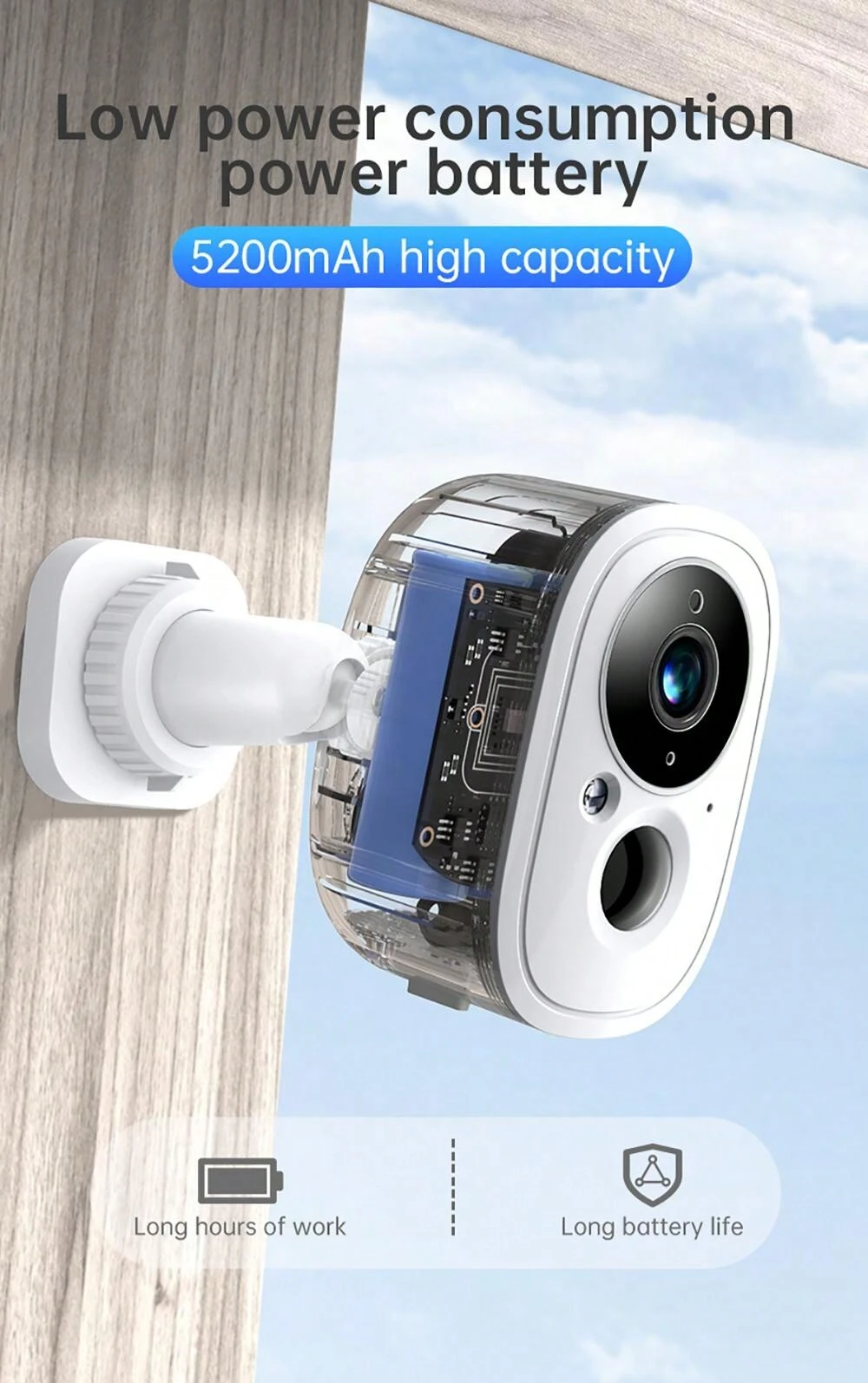 Tuya 1080P WiFi Low Power Camera IP66 Outdoor Waterproof Infrared HD ...