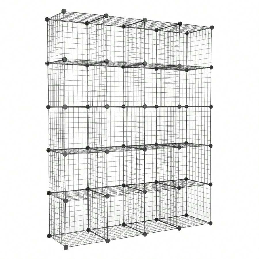 Wire Cube Storage Shelves, Metal Grid Origami Shelves Multifunction ...
