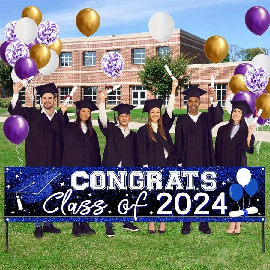2024 Graduation Decoration - Congratulations Graduation Banner ...