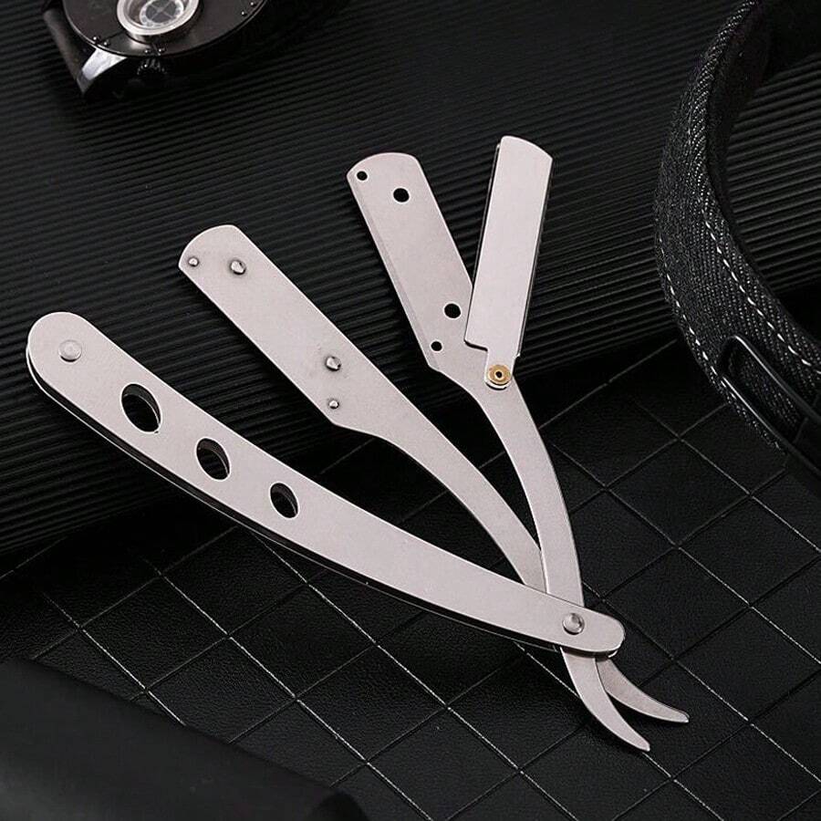 Old Fashioned Manual Shaver Stainless Steel Non Slip Folding Vintage ...