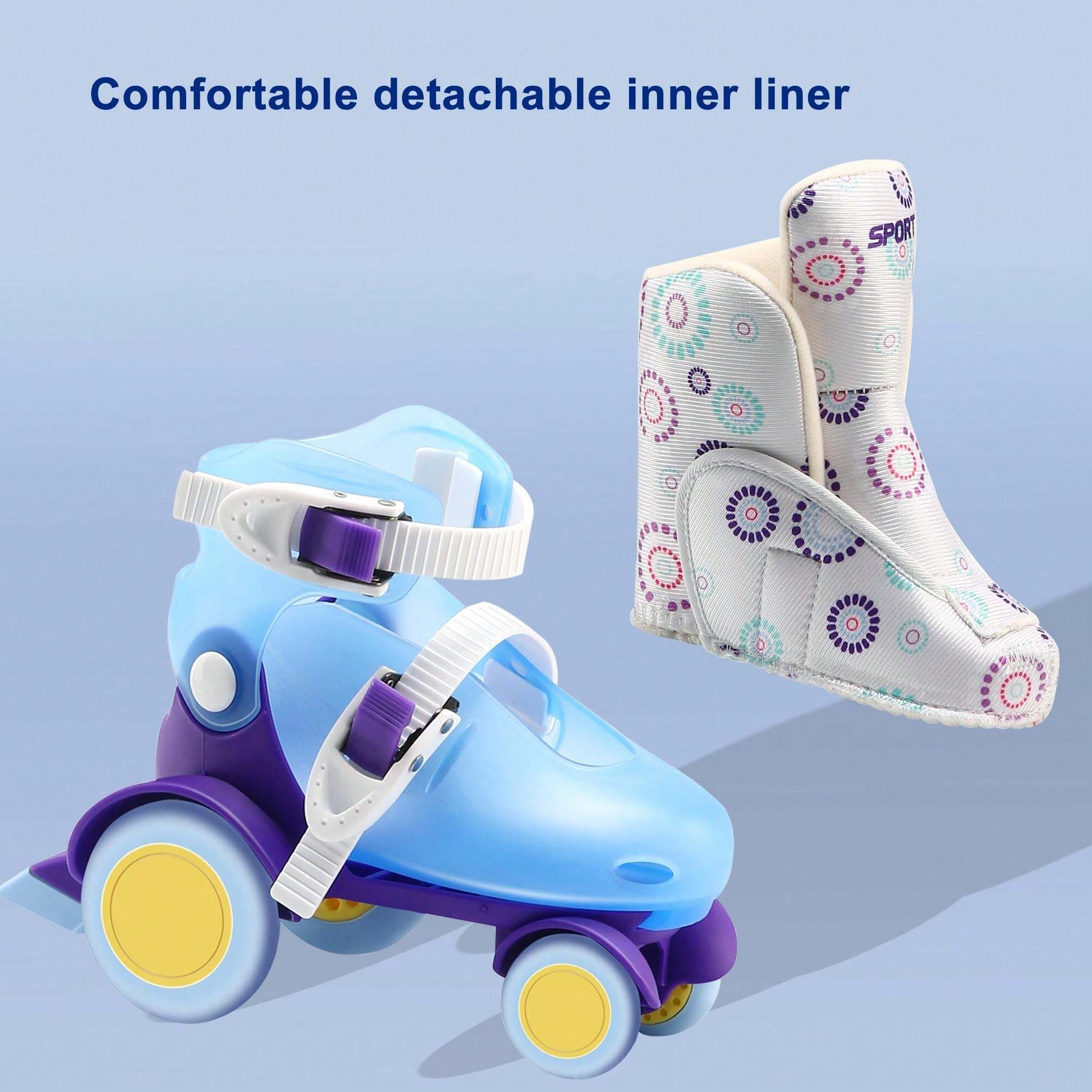 Cute Practice Roller Skates, 4-Wheel Double-Row Stable Safety Roller ...